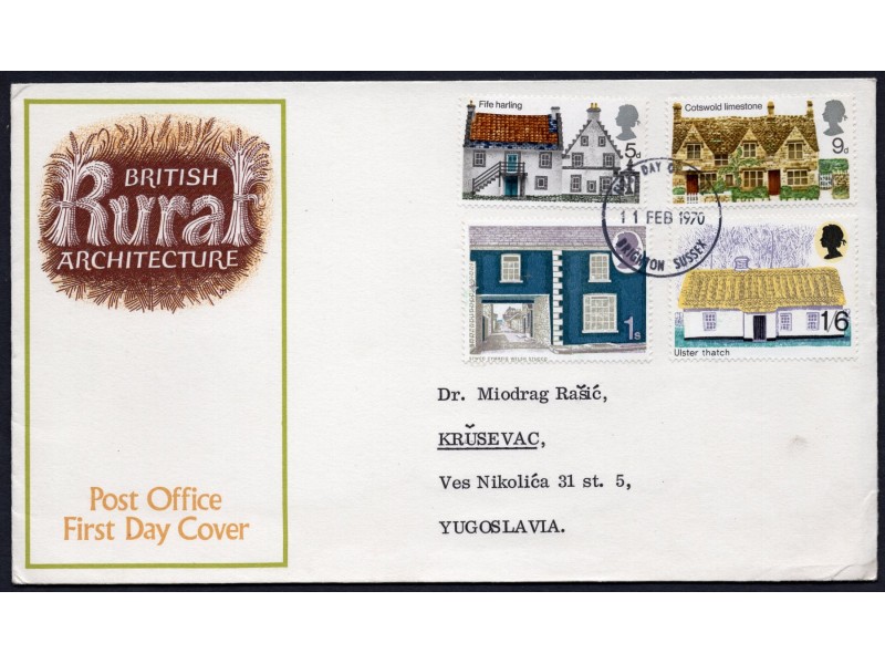 Velika Britanija 1970 - Arhitektura - FDC