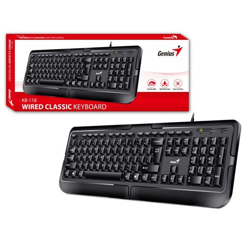 Genius KB-118, US, USB, BLK, GK-190008