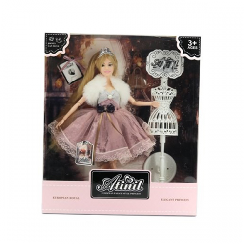 Lutka Atinil u roze haljini sa belom bundicom 915397