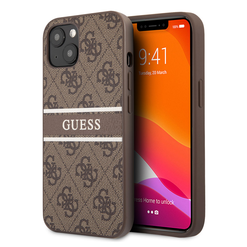 Maska(futrola) Guess Stripe za iPhone 13 6.1 braon (GUHCP13M4GDBR)