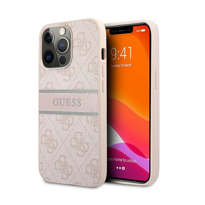 Maska(futrola) Guess Stripe za iPhone 13 Pro 6.1 roze (GUHCP13L4GDPI)