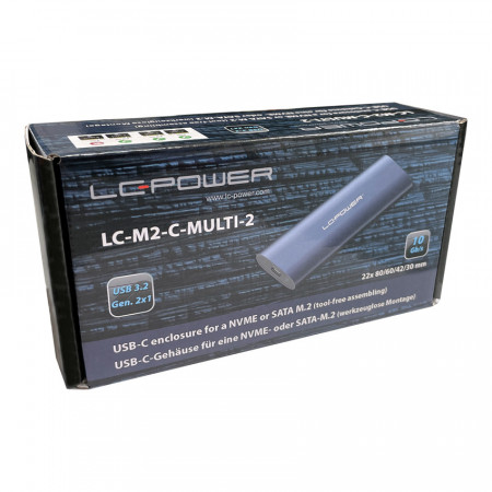 SSD Rack LC Power LC-M2-C-MULTI-2 for M.2 SSD (kabl USB Tip C - USB Tip C + kabl USB Tip A - USB Tip C)