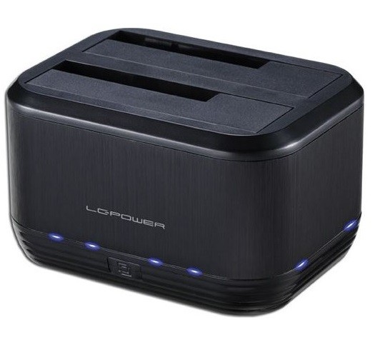 Dual bay HDD docking station LC POWER LC-DOCK-U3-III, USB 3.0 (za 2.5"/3.5" HDD/SSD, Cloning backup storage)