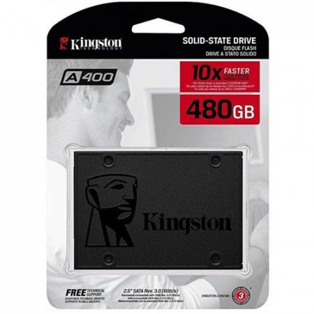 SSD 480GB KINGSTON A400, SA400S37/480G, SATA III, 500/450 MB/s