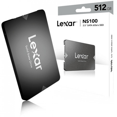 SSD 512GB LEXAR NS100, 2.5”, up to 550MB/s Read and 450 MB/s write, SATA 3