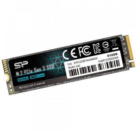 SSD 512GB Silicon Power SP512GBP34A60M28, PCIe Gen3 x4, NVMe, M.2 2280, 2200/1600 MB/s