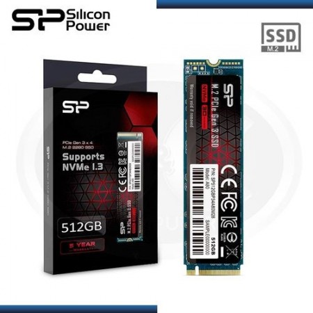 SSD 512GB Silicon Power SP512GBP34A80M28, PCIe Gen3 x4, NVMe, M.2 2280, 3400/3000 MB/s