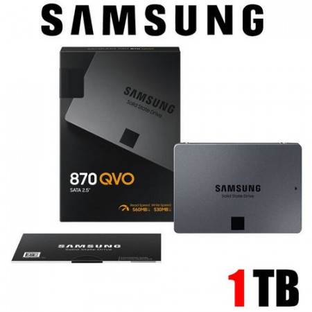 SSD 1TB SAMSUNG 870 QVO (MZ-77Q1T0BW), 2.5", 7mm, SATA 3, 560/530 MB/s