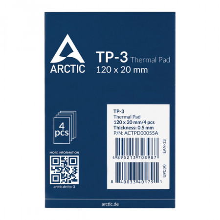 Termalna podloga Arctic Thermal Pad TP-3, 120x20mm 0.5mm - 4 Pack, ACTPD00055A