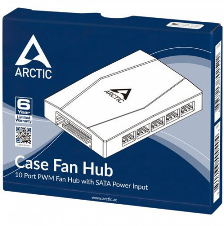 Arctic Case Fan Hub - 10 Port PWM Fan Hub with SATA Power, ACFAN00175A