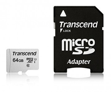 Micro SD 64GB TRANSCEND TS64GUSD300S-A, sa adapterom, UHS-I, class 10, 95/45 MB/s