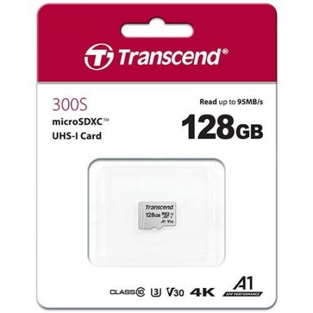 Micro SD 128GB TRANSCEND 300S, TS128GUSD300S, UHS-I, U3, class 10, 95/45 MB/s