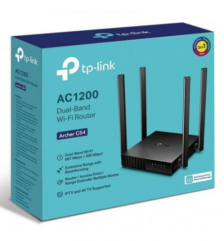 Wireless Router TP-LINK ARCHER C54, dual band, AC1200, 4 antene