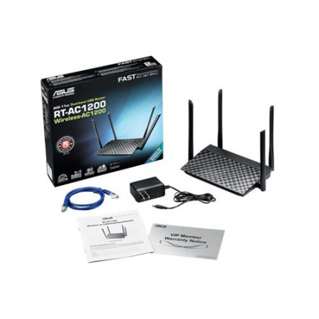 Wireless router ASUS RT-AC1200, Wireless AC1200 Dual Band, 4 antene, 3 in 1 (Router, Repeater, Access point)