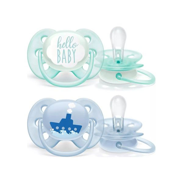 Avent Varalica za bebe STHR Soft 0-6m bez BPA za dečake 2 kom SCF222/01