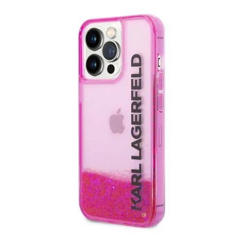 Futrola - maska Karl Lagerfeld Liquid Glitter Elong za iPhone 14 Pro Max pink Full Original (KLHCP14XLCKVF) (MS)