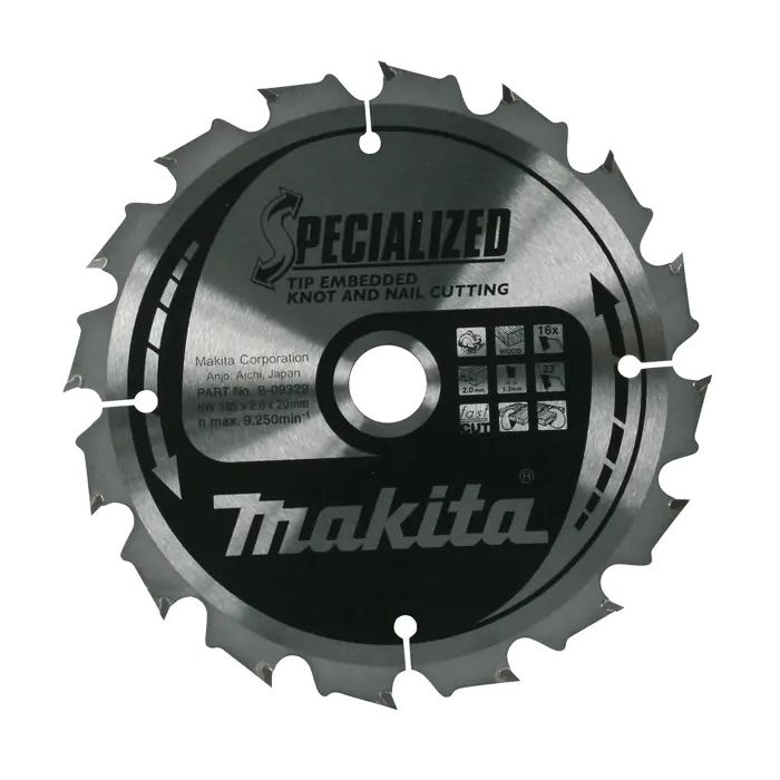 MAKITA B-09357 list za testeru od tvrdog metala SPECIALIZED 190/30/2mm 16 zuba