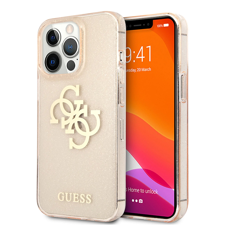 Maska Guess Hc Glitter Big za iPhone 13 Pro 6.1 zlatna (GUHCP13LPCUGL4GGO)