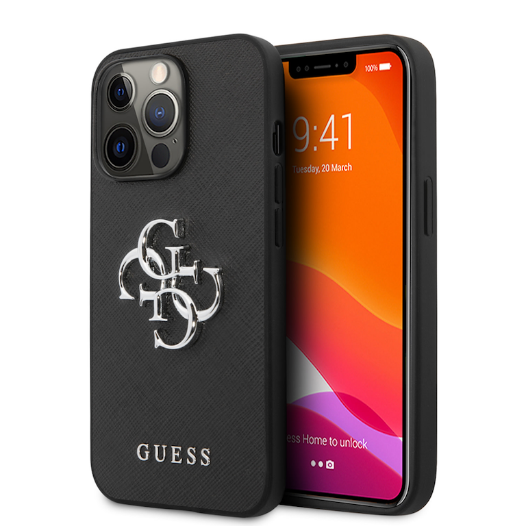 Maska Guess Saffiano Big za iPhone 13 Pro 6.1 crna (GUHCP13LSA4GSBK)