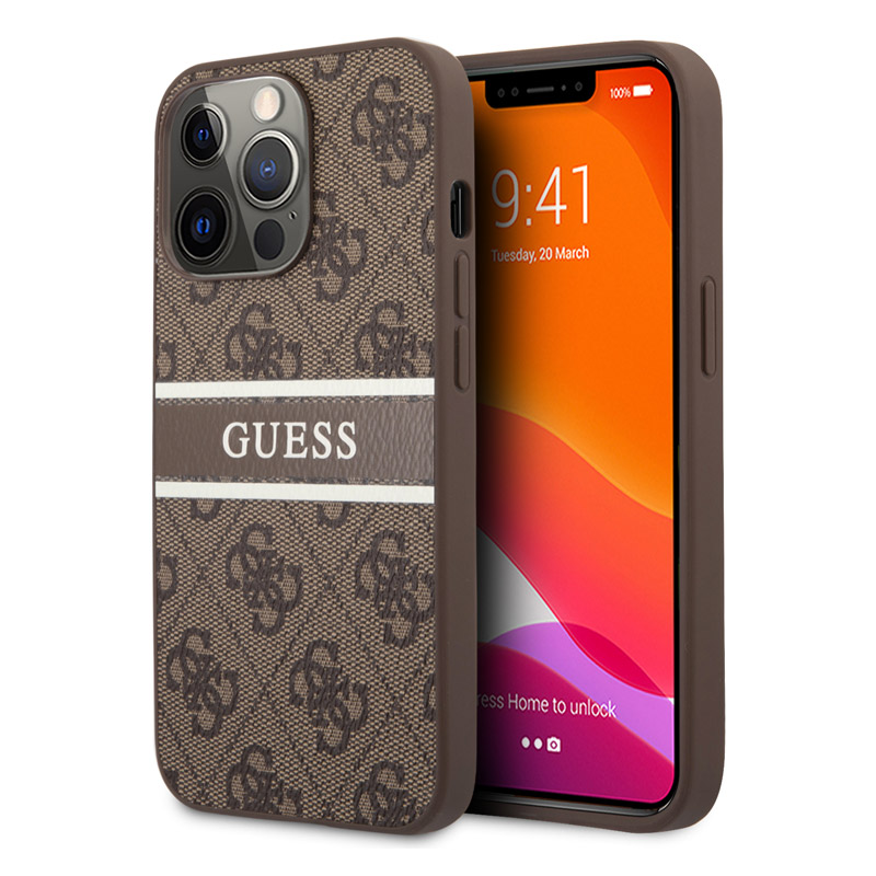 Maska Guess Stripe za iPhone 13 Pro 6.1 braon (GUHCP13L4GDBR)