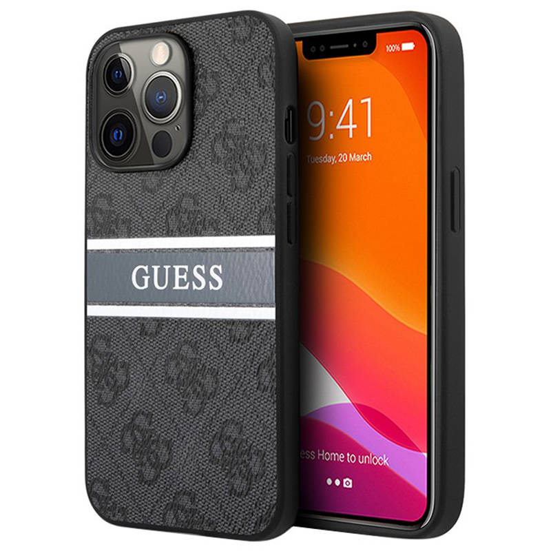 Maska Guess Stripe za iPhone 13 Pro 6.1 siva (GUHCP13L4GDGR)