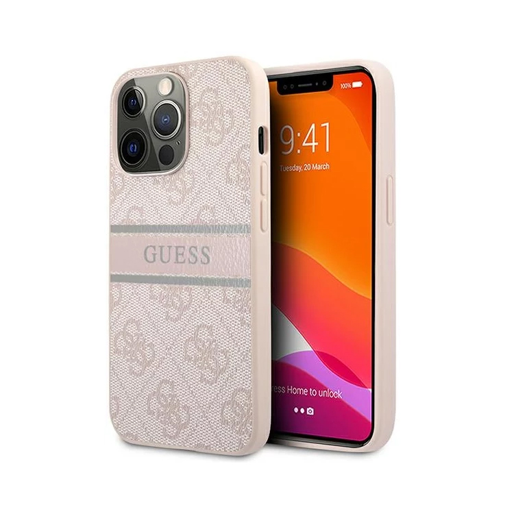 Maska Guess Stripe za iPhone 13 Pro Max 6.7 roze (GUHCP13X4GDPI)