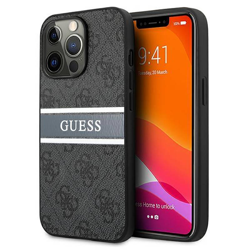 Maska Guess Stripe za iPhone 13 Pro Max 6.7 siva (GUHCP13X4GDGR)