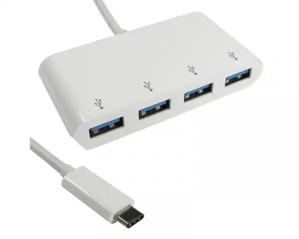 E-GREEN USB 3.1 tip C HUB 4port beli