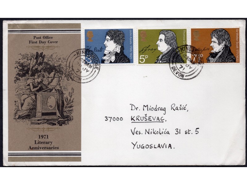 Velika Britanija 1971 - Pisci - FDC