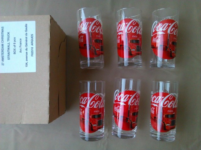 Coca Cola čaše, komplet 6 čaša, novogodišnje, praznične