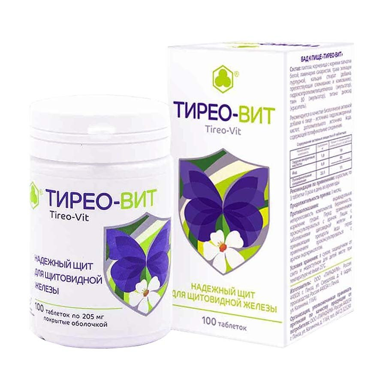 TIREO-VIT Biljni preparat za pomoć štitnoj žlezdi, 100 tableta