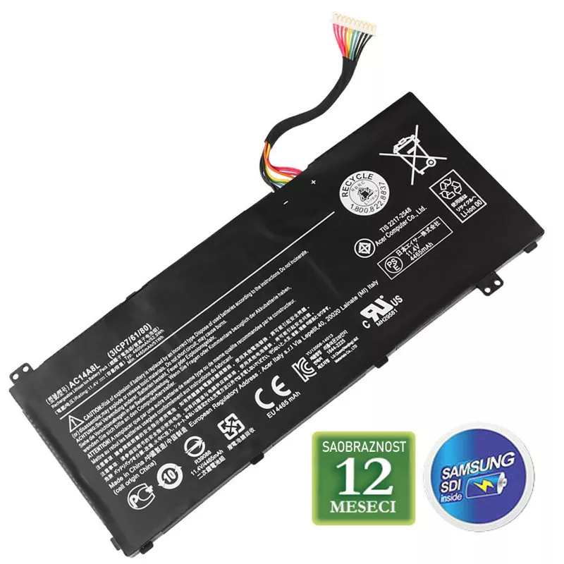 Baterija za laptop ACER Aspire VN7-591 / AC14A8L 11.4V 51Wh / 4465mAh