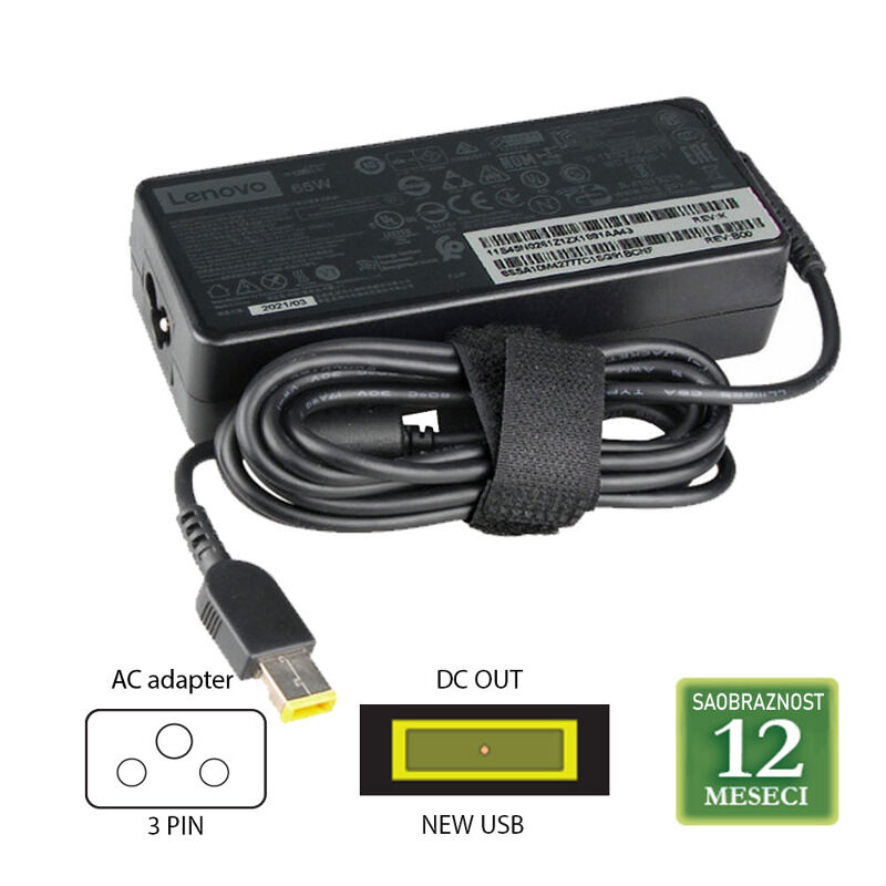 LENOVO 20V-3.25A ( NEW USB ) ADLX65NCC3A 65W LAPTOP ADAPTER