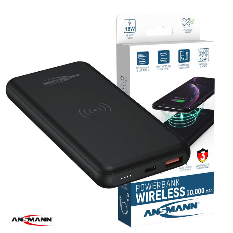 Powerbank 10000mAh PB218 wireless – ANSMANN