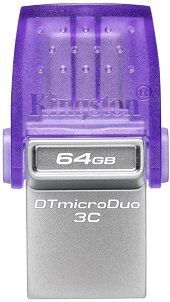 Kingston - 64GB USB Flash Drive, 2-in-1 USB 3.2 Gen.1 Type-C & Type-A, DataTraveler microDuo 3C, Read up to 200MB/s