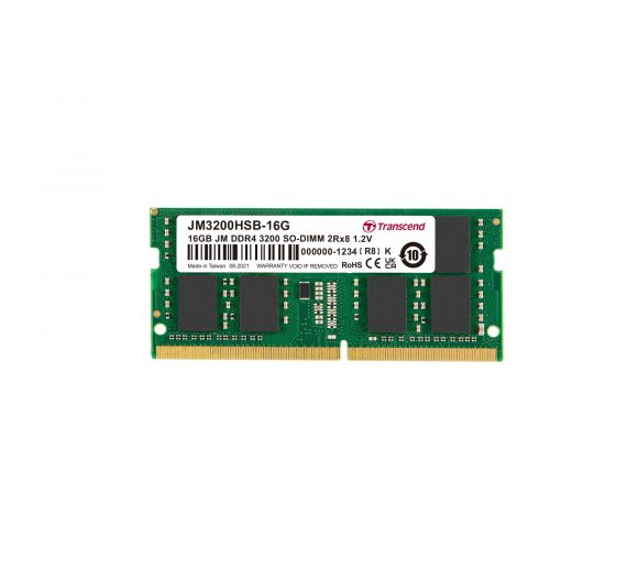 Transcend - DDR4 16GB SO-DIMM 3200MHz, JM, 2Rx8 1Gx8 CL22 1.2V