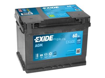 Akumulator EXIDE AGM 12 V 60 Ah +D