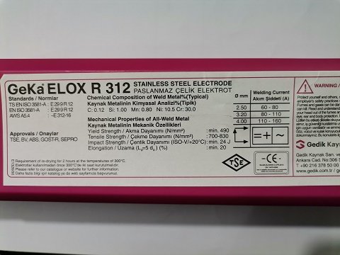 Elektroda prohrom fi2.5x250mm GEKA(2454)
[ELOX R 312]