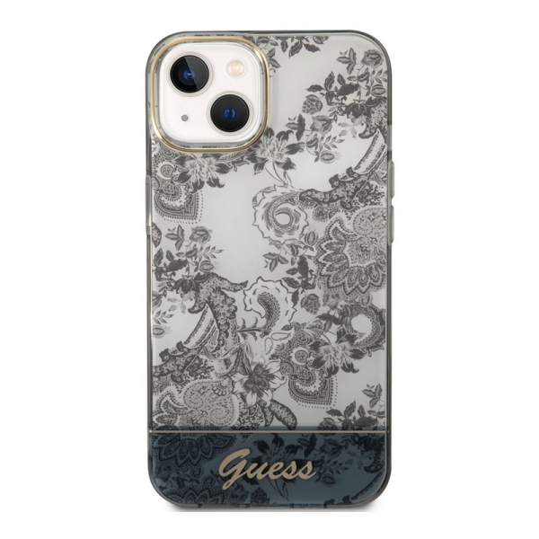 Maska Guess PC/TPU Toile De Jouy za iPhone 14 Plus siva