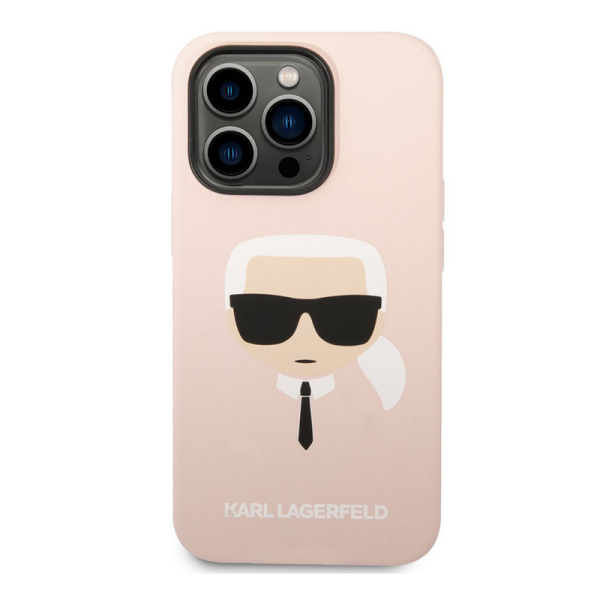 Maska Karl Lagerfeld Liquid Silicone Karl Head za iPhone 14 Pro Pink