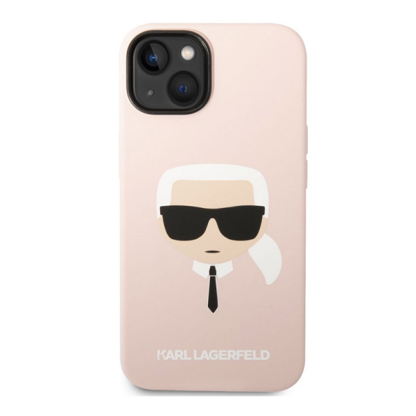 Maska Karl Lagerfeld Liquid Silicone Karl Head za iPhone 14 Plus Pink
