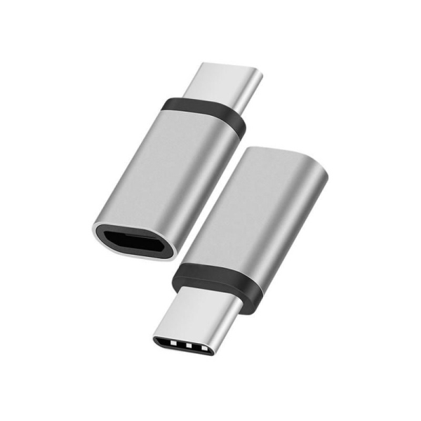 Adapter Type-C muski na Micro USB zenski sivi