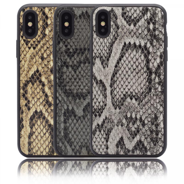 Maska Snake leather za iPhone XR krem