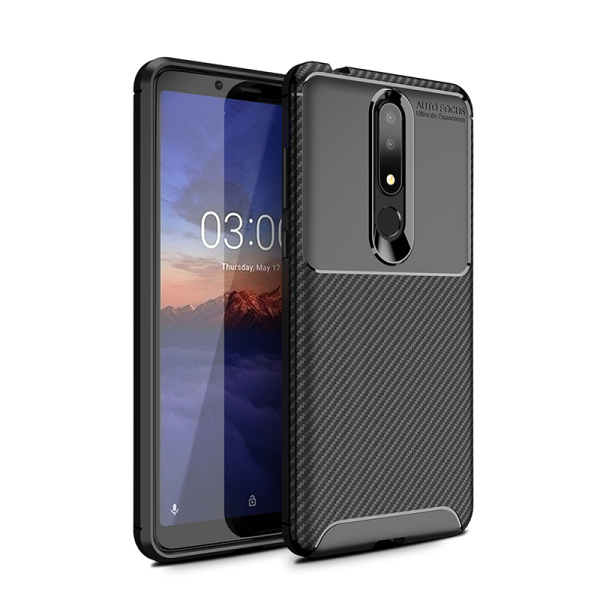 Maska Carbon Defender za Nokia 3.1 Plus crna.