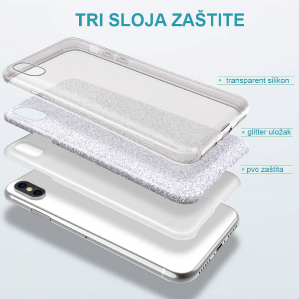 Maska Crystal Dust za iPhone 13 Pro (6.1) srebrni