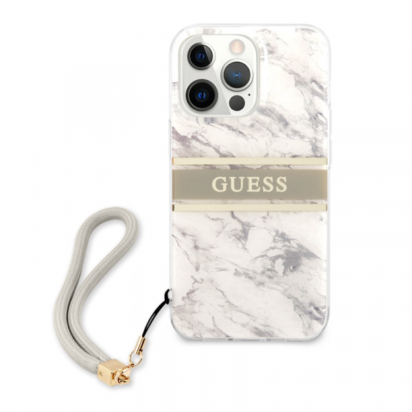 Maska Guess Marble Strap za iPhone 13 Pro (6.1) siva.