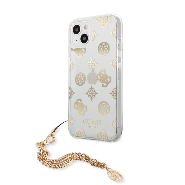 Maska Guess Hc Pc Chain Handle Peony za iPhone 13 (6.1) zlatna.