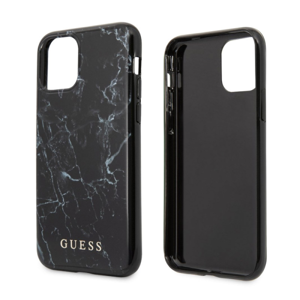 Maska Guess Faceplate Marble za iPhone X crna.