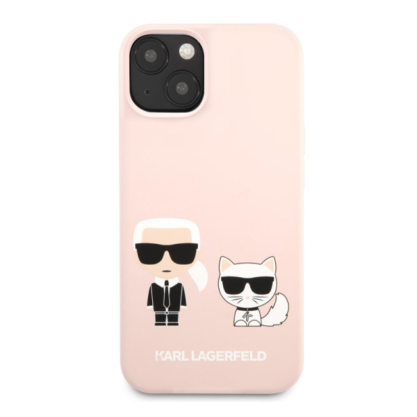 Maska Karl Lagerfeld Silicone Case Karl&Choupette za iPhone 13 (6.1) Light Pink.