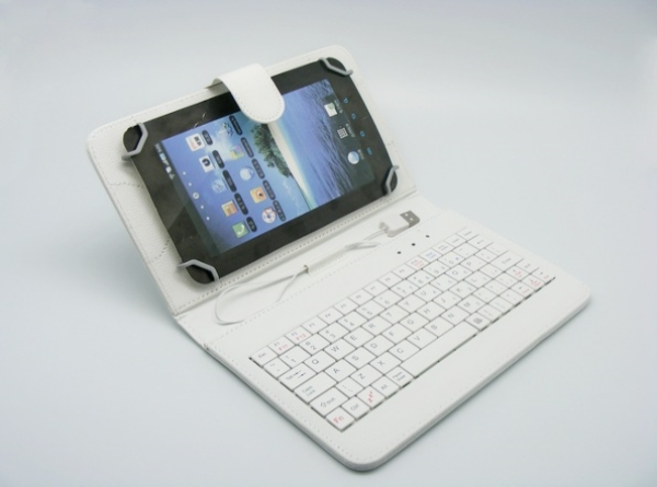 Futrola Uni tablet Teracell 7'' sa tastaturom i OTG kabelom beli
